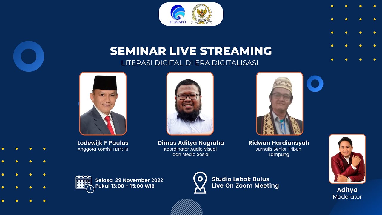 SEMINAR LIVE STREAMING - LITERASI DIGITAL DI ERA DIGITALISASI - YouTube