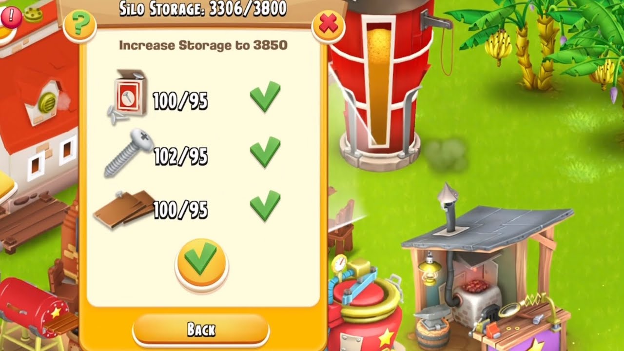 Silo storage upgrade 3800 to 3850|hay day - YouTube