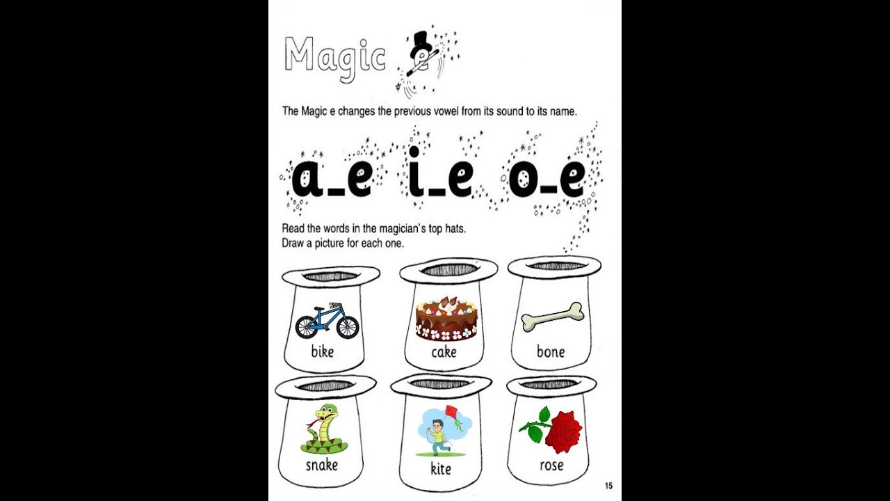 Jolly Phonics | Workbook 5 | Page 15 | Magic e - YouTube
