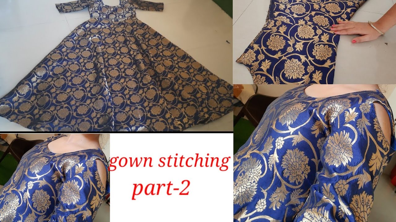 gown ki stitching kaise karne/frock stitching (step by step )gown ...