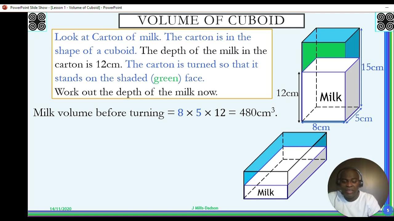 Volume of Cuboid Part 3 Liquid Volume Problem - YouTube