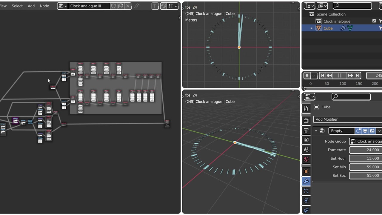 Geometry nodes (alpha): Analogue Clock III - YouTube