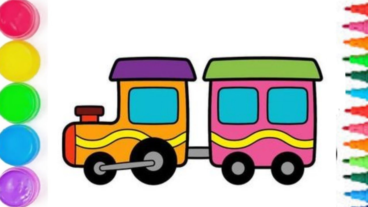 How to Draw Beautiful Train 🚂||Easy Drawing, Painting and coloring for ...