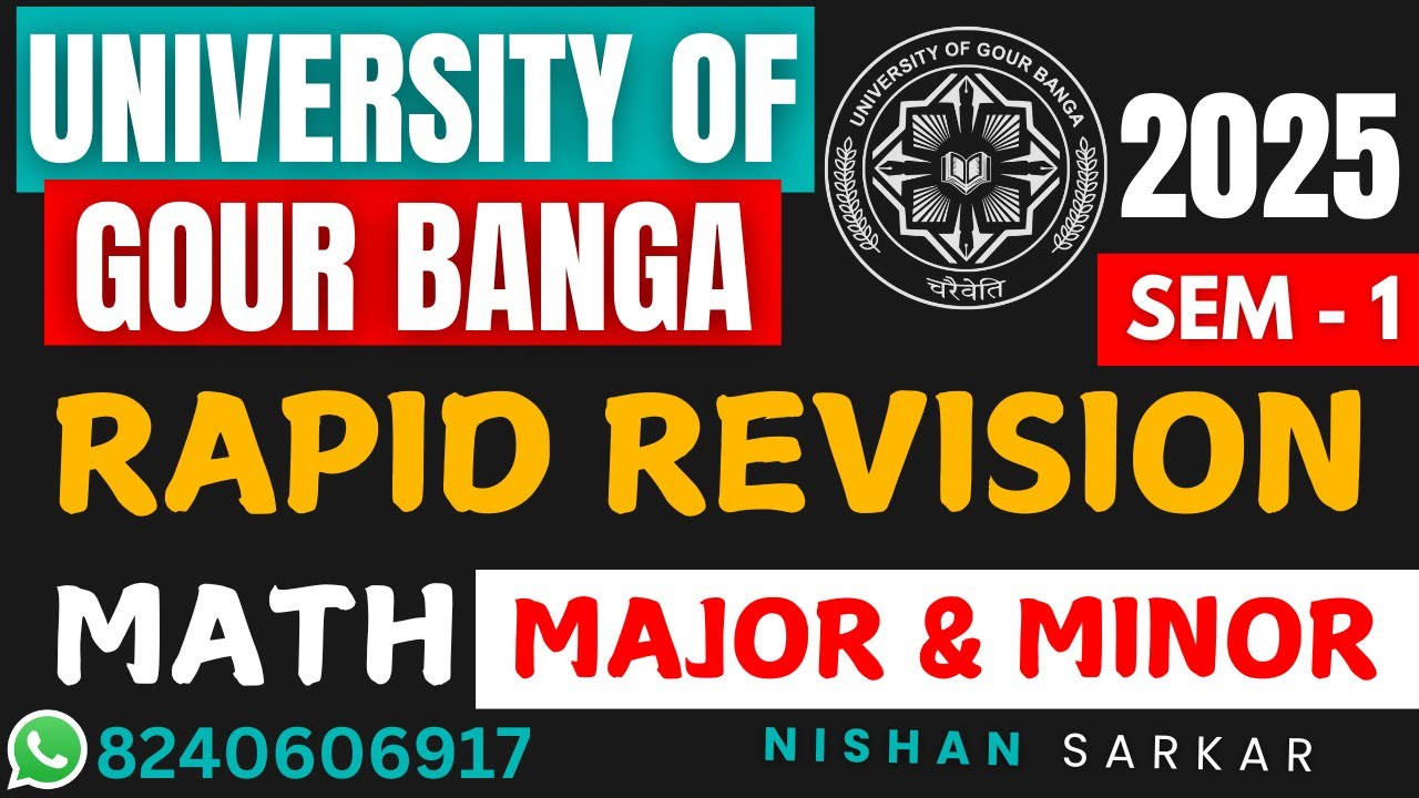 MATH MAJOR / MINOR RRS - 01 || SEM - 1 || GOUR BANGA UNIVERSITY || BY ...