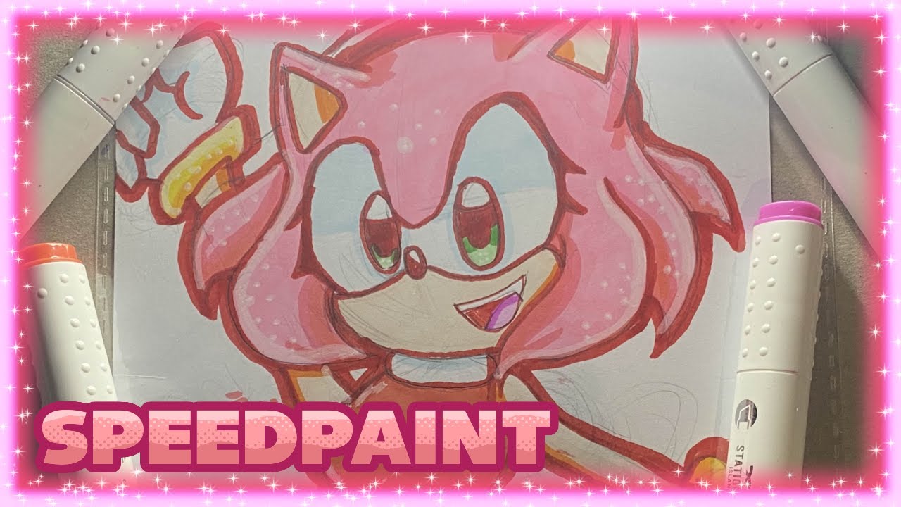 Amy Rose Speedpaint||TRADITIONAL ART - YouTube