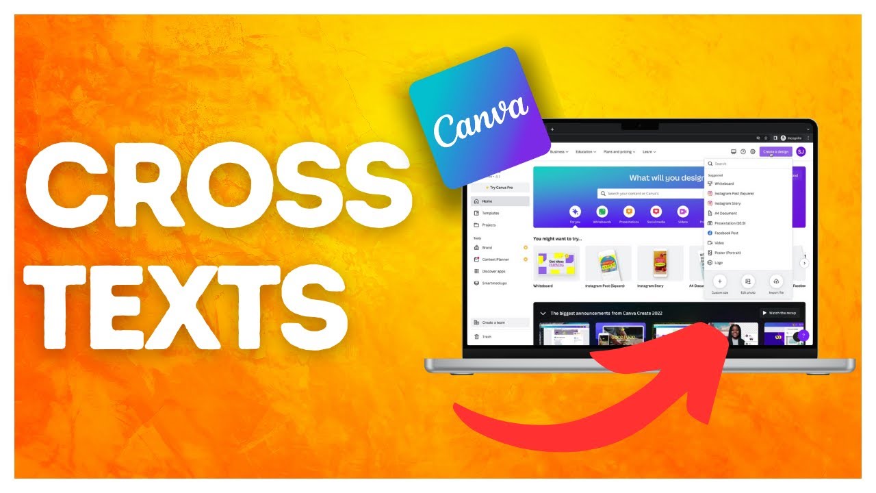 How to cross texts in Canva? - YouTube