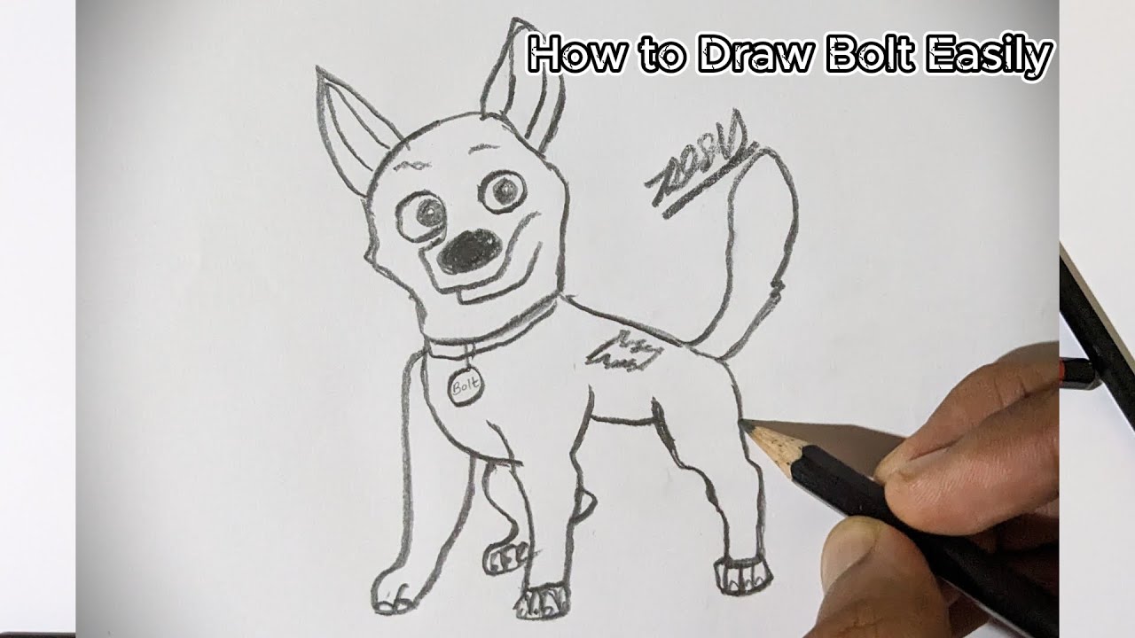 How to Draw Bolt from Disney’s Bolt Easily | Step-by-Step Tutorial ...