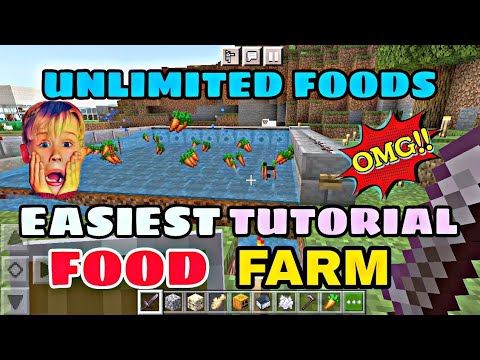 Minecraft Easiest FOOD FARM Tutorial | Unlimited Food Farm kease ...