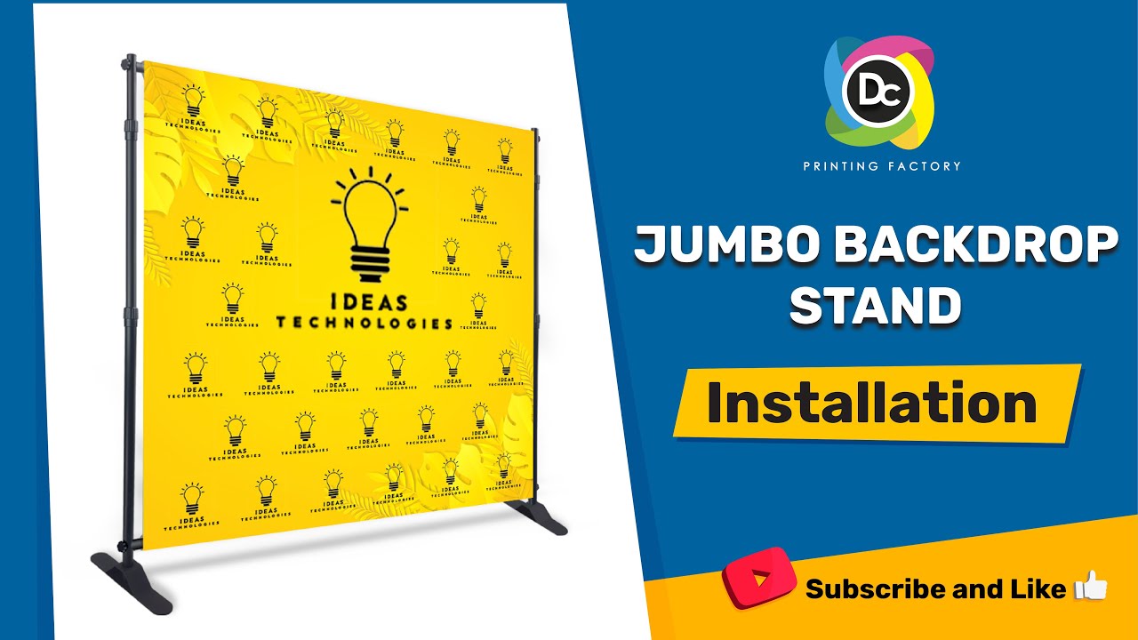 How To Setup Jumbo Backdrop Stand Size 8ft x 8ft - DC Printing Factory ...