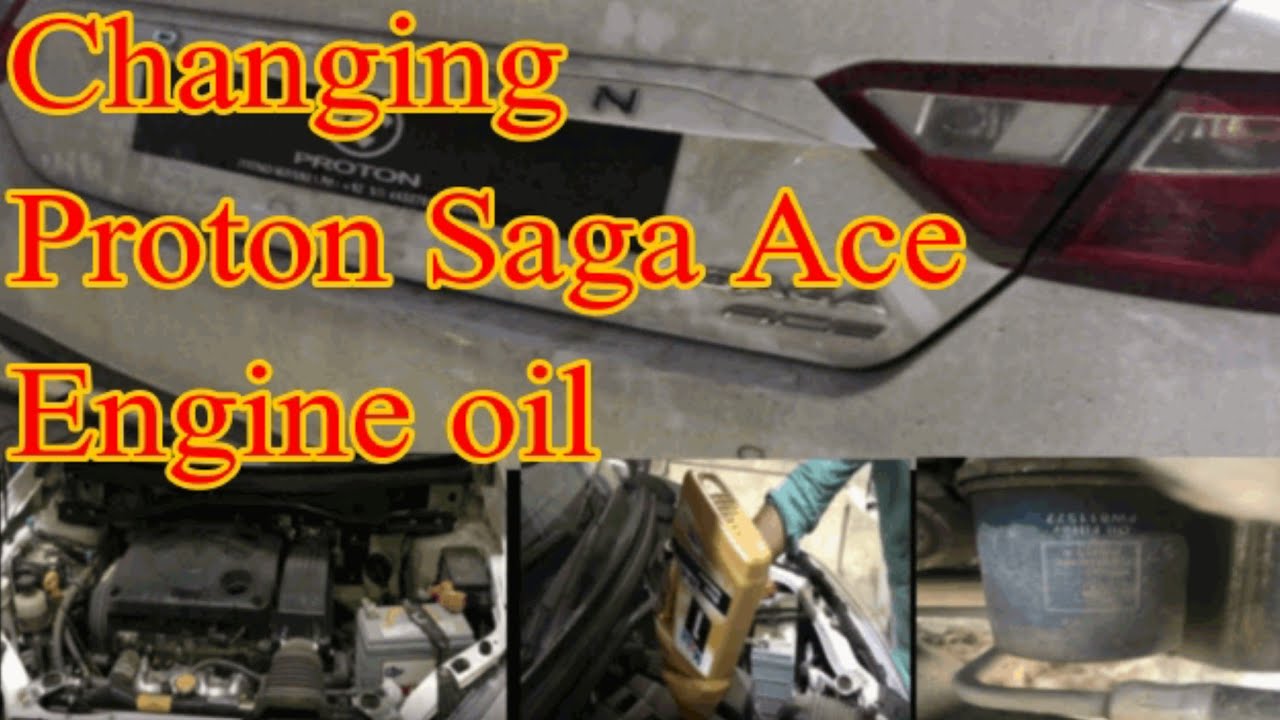 Proton Saga Ace 1.3 | Engine oil change | Mobil-1 0w-40 | 4 Liter | Oil ...