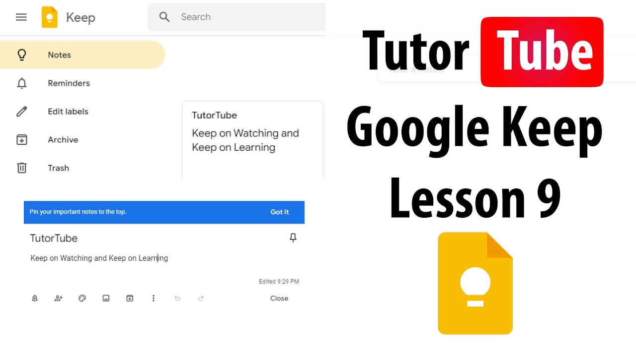 Google Keep Tutorial - Lesson 9 - Adding Drawings - YouTube