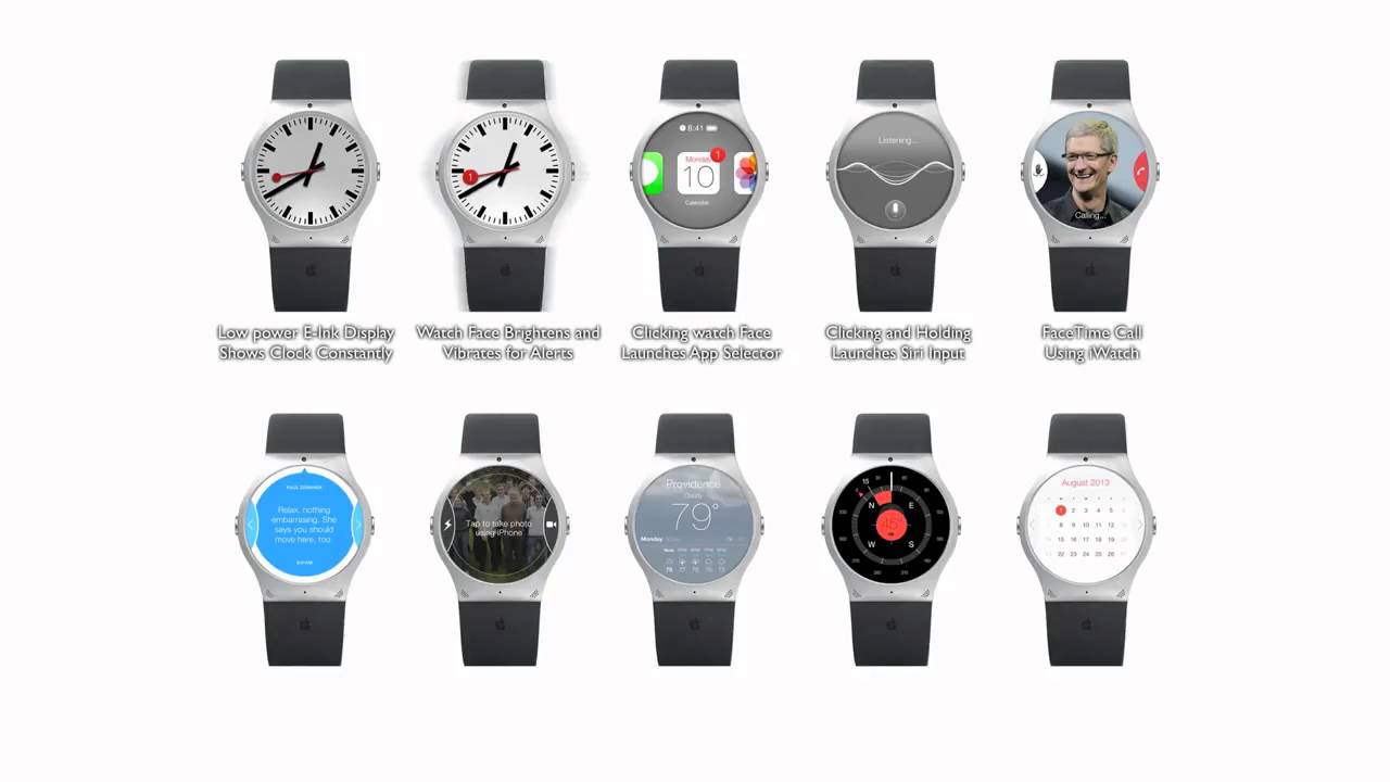iWatch Concept FaceTime Camera, iOS 7 UI, 6 Colors - YouTube