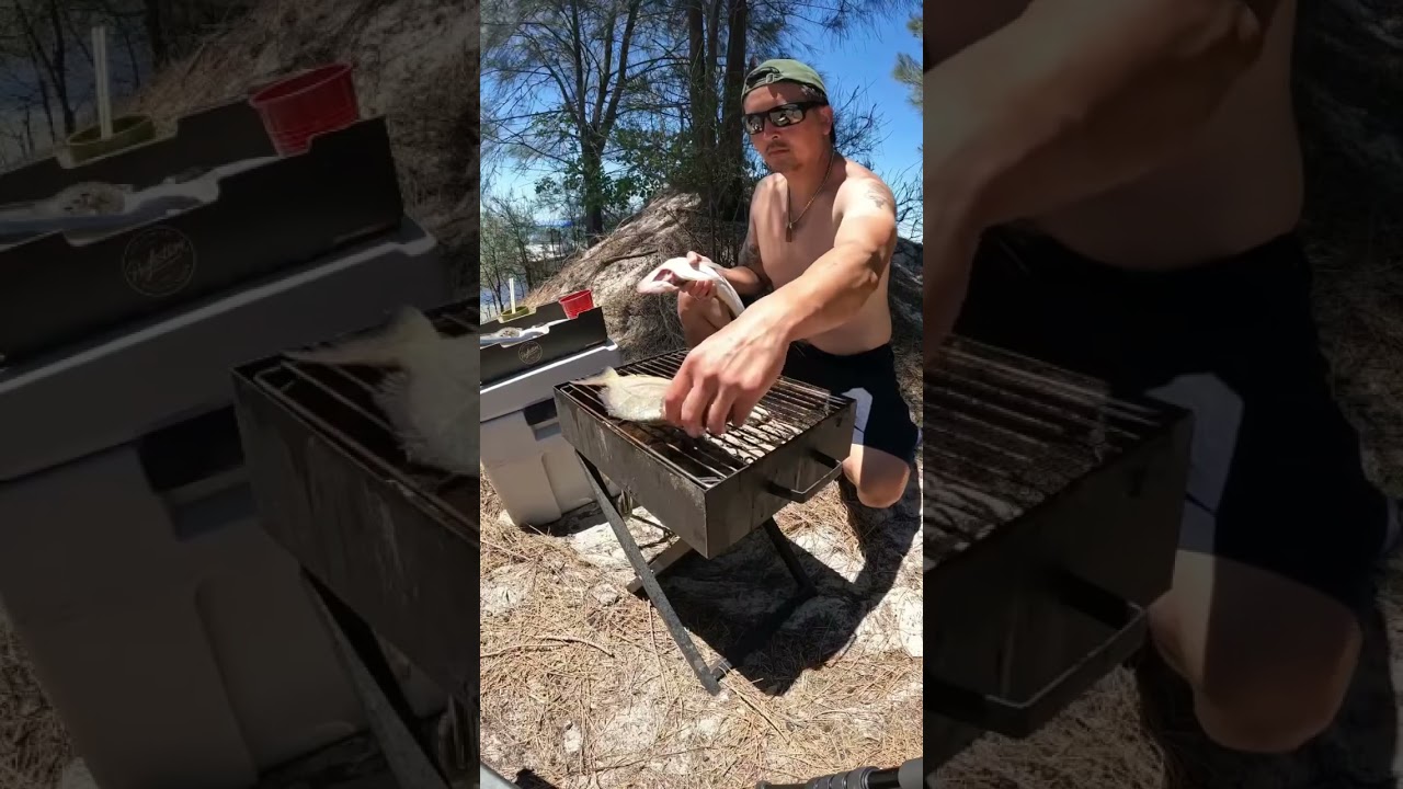 Catch and Cook Bream and Flathead in a crystal clear lake - YouTube