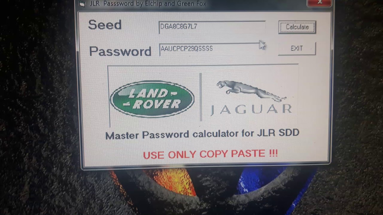 JLR SDD master password by elchip and green fox - YouTube