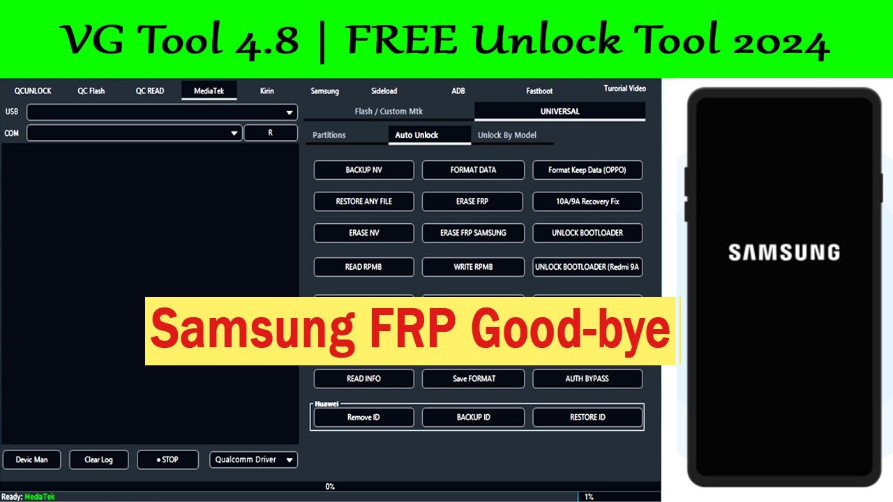 VG Tool 4.1 - No *#0*# | Adb enable Fixed | Samsung FRP Tool 2024 - YouTube