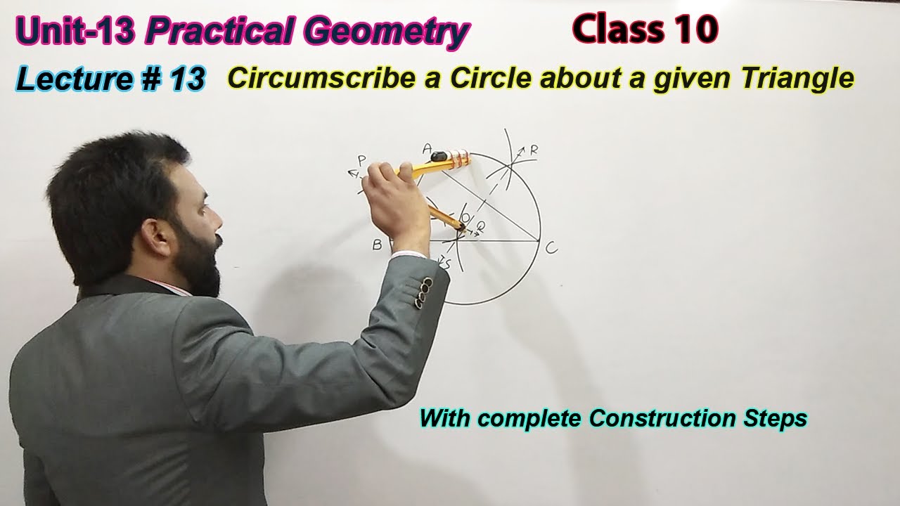 13-Circumscribe a circle about a triangle. - YouTube