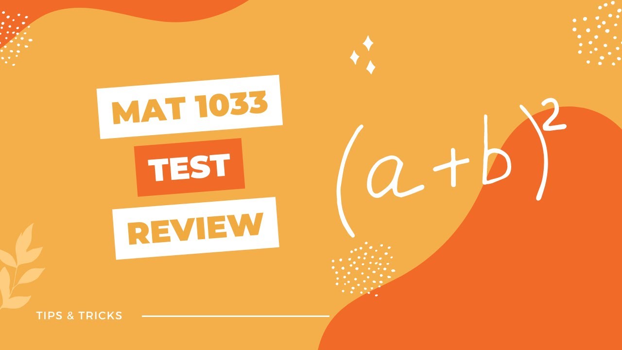 MAT 1033 Test 1 Review | Intermediate Algebra - YouTube