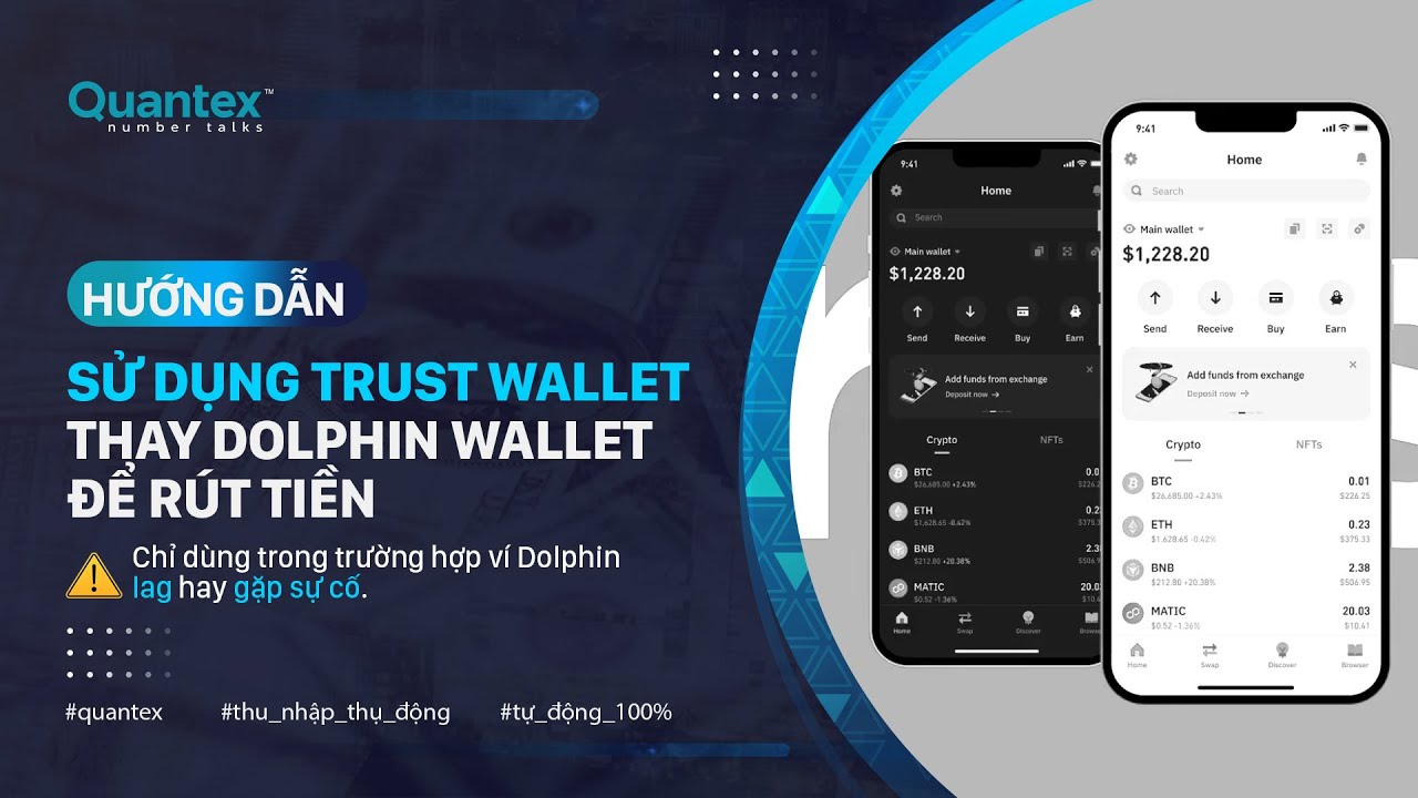 [#quantex] Hướng dẫn sử dụng ví Trust wallet thay Dolphin wallet để rút tiền - YouTube