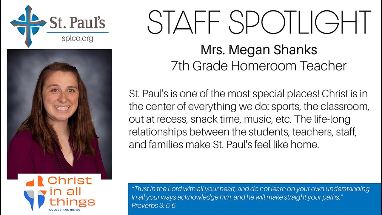 Staff Spotlight: Mrs. Megan Shanks - YouTube