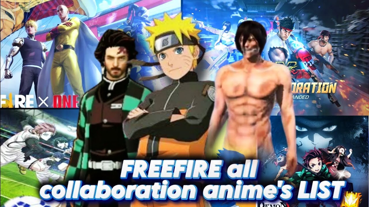 Freefire All Animé collaboration's |ff collaboration's 💥 #freefire #ff ...