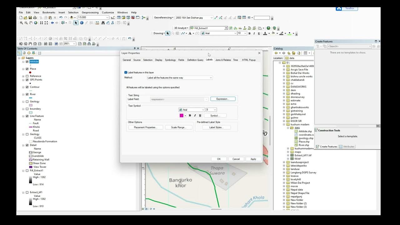 Label Degree In ARCGIS IN GEOLOGY MAP / Geology map tutorial / Freelancer Surveying - YouTube