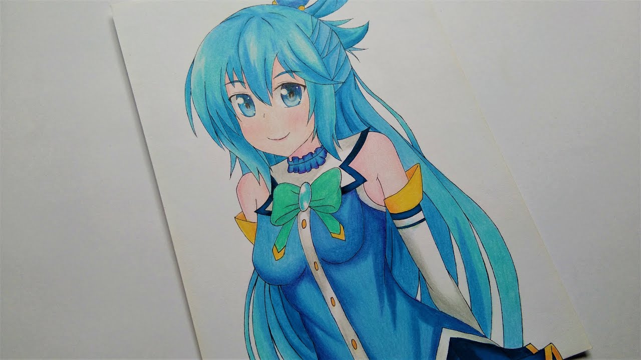 Drawing - Aqua [KONOSUBA] | Menggambar Dewi Aqua [この素晴らしい世界に祝福を!] Fast ...