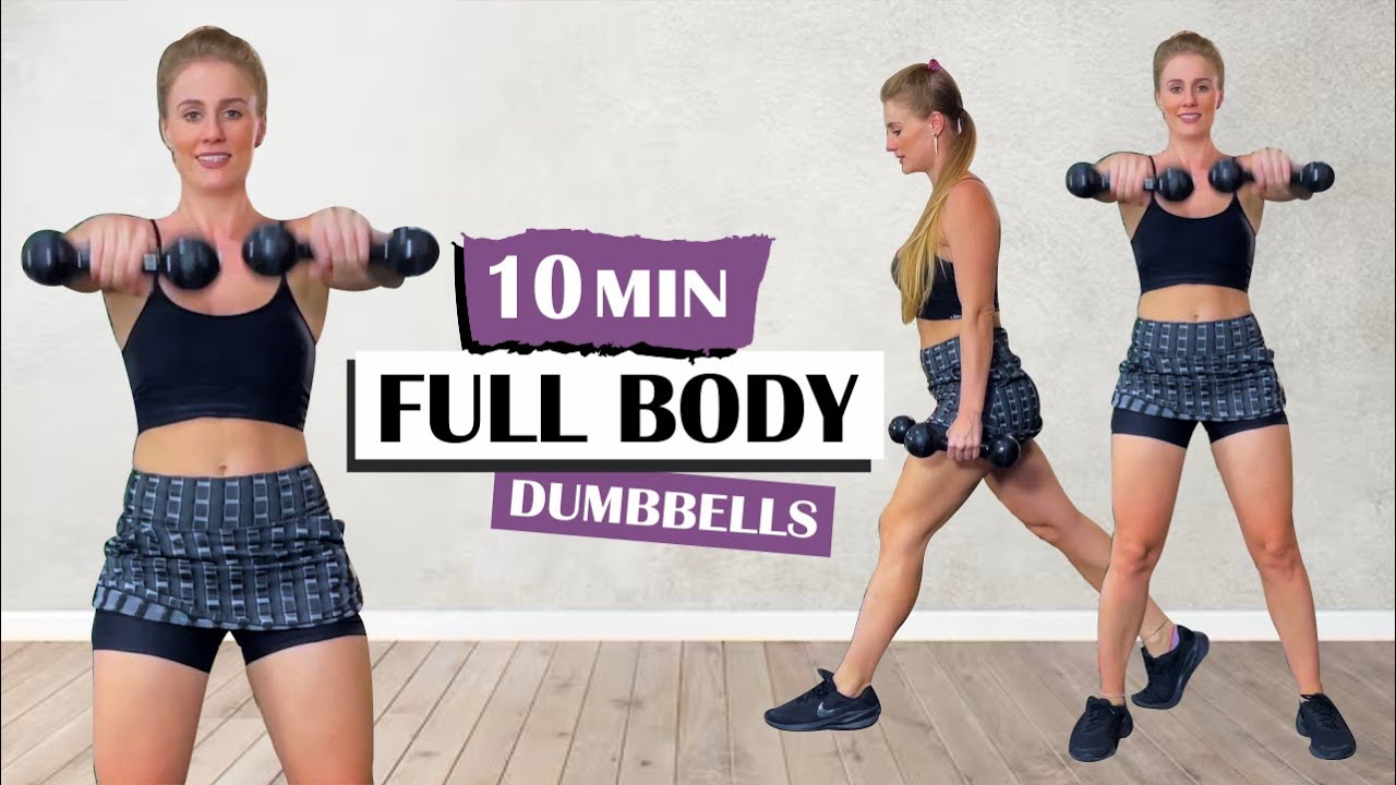 10 MIN FULL BODY Workout at home - With Dumbbells | Maysa Preys - YouTube