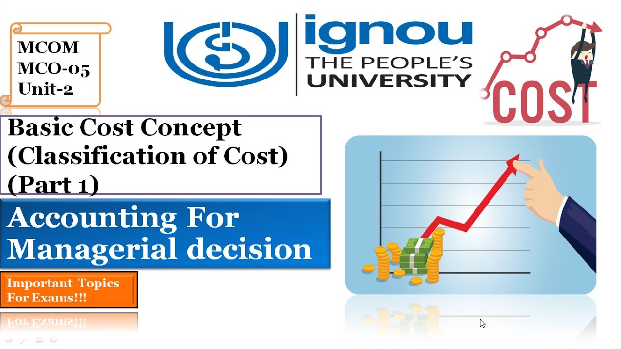 IGNOU MCOM | MCO- 05 | Classification of Cost | Basic Cost Concepts | Unit -2 - YouTube