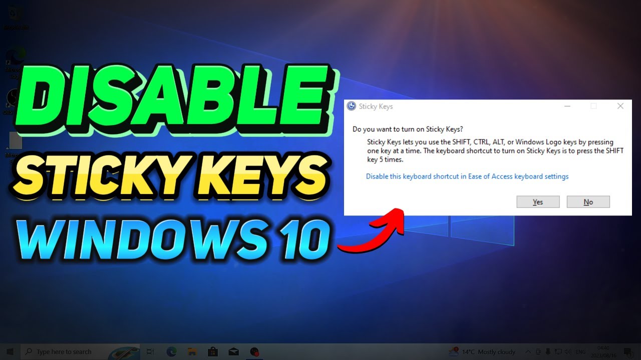 How to Turn Off Sticky Keys on Windows 10 (Tutorial) - YouTube