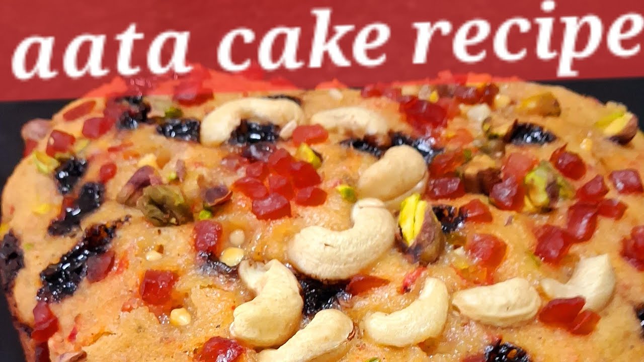 aata carrot fruit cake in cooker ! eggless carrot cake recipe !आजतक का ...