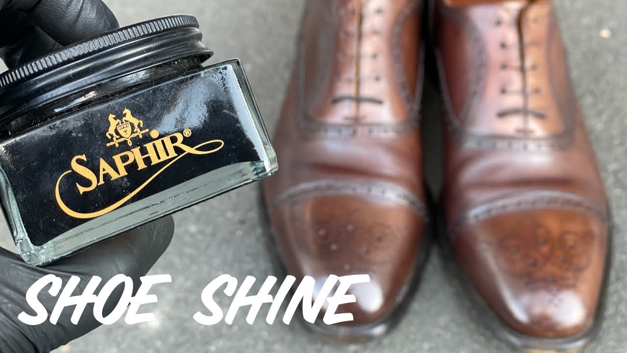 Clean leather shoes [Black cream in brown leather shoes] - YouTube