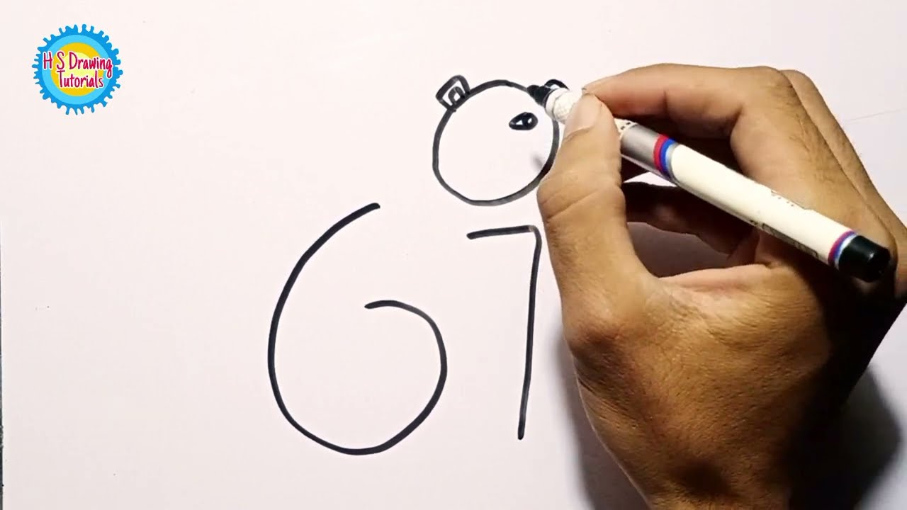 How to draw Lion with number 670 - YouTube