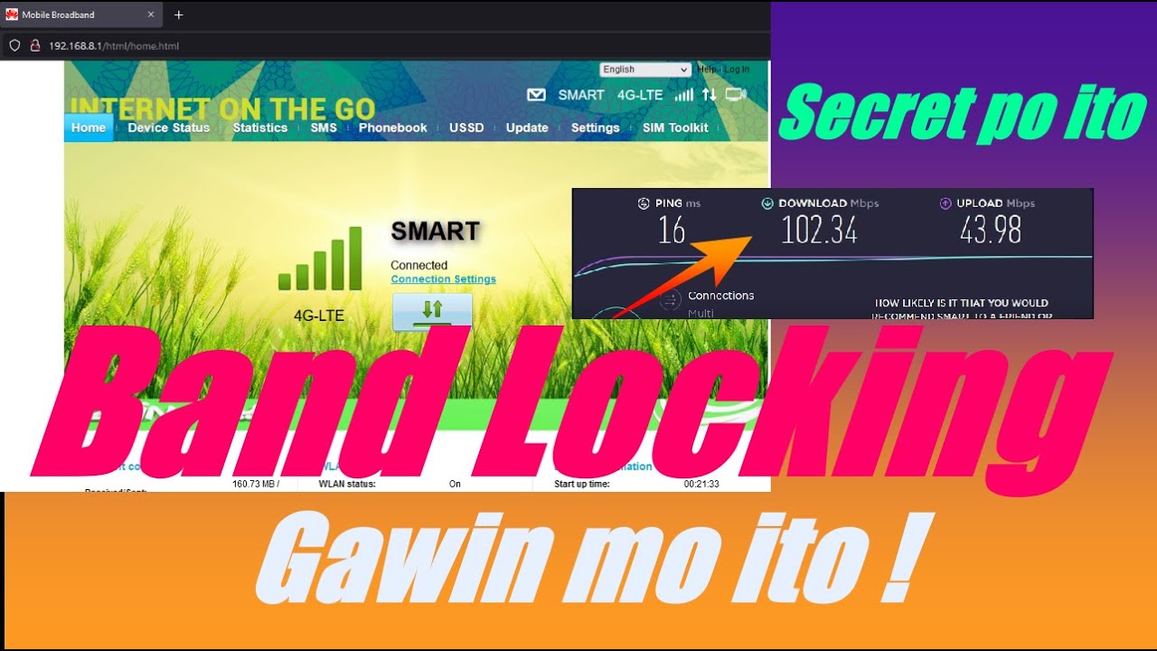 Band Locking Using B315s 936 + Smart Rocket Sim Lakas ng Internet - YouTube