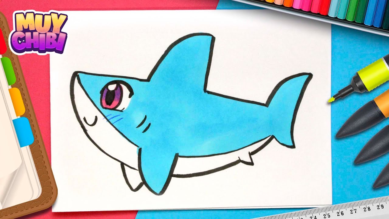 COMO DIBUJAR UN TIBURON CHIBI - Dibujos chibi faciles - Como dibujar ...