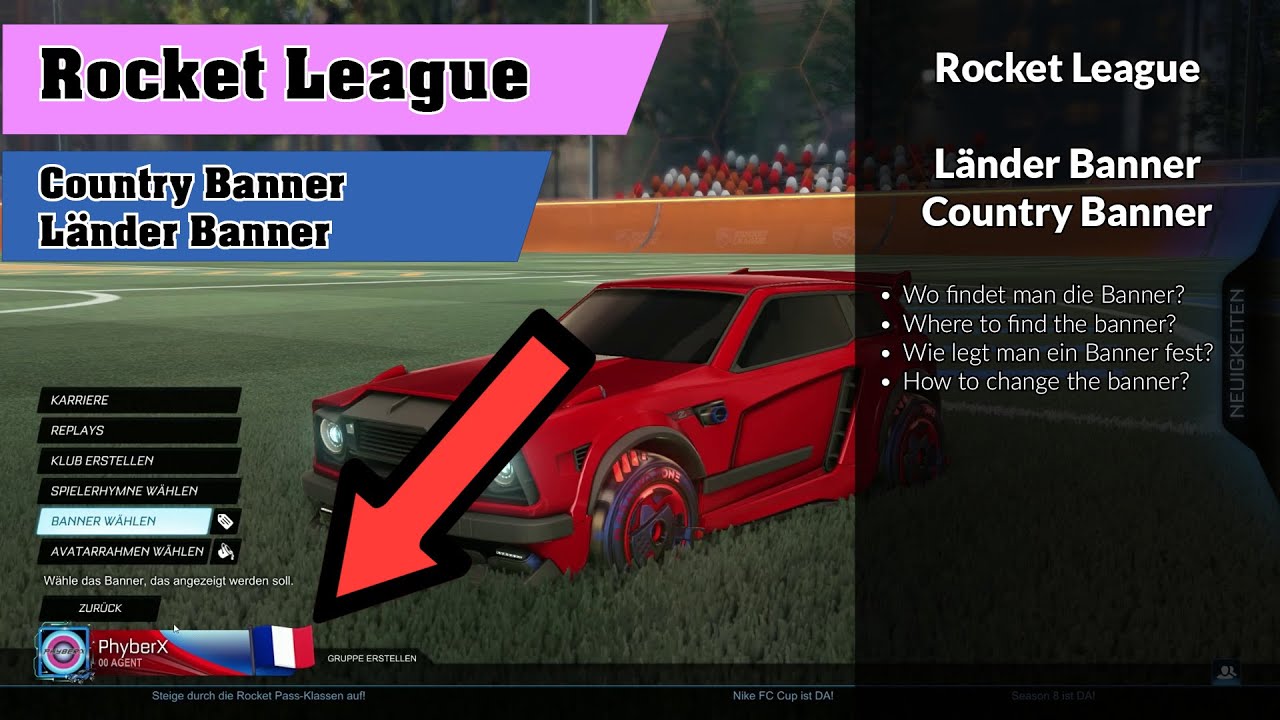 Rocket League Country Banner | Länder Banner Installation / Auswahl ...
