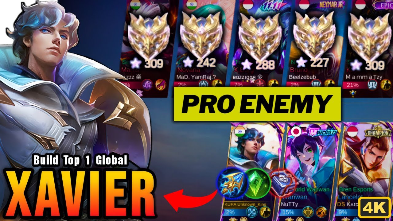 HOW TO PLAY XAVIER IN HIGH RANK🔥 - BUILD TOP 1 GLOBAL XAVIER ~ Mobile ...