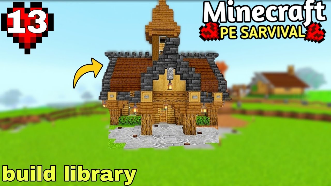 Finally build villager library | Minecraft sarvival series episode (#13 ...