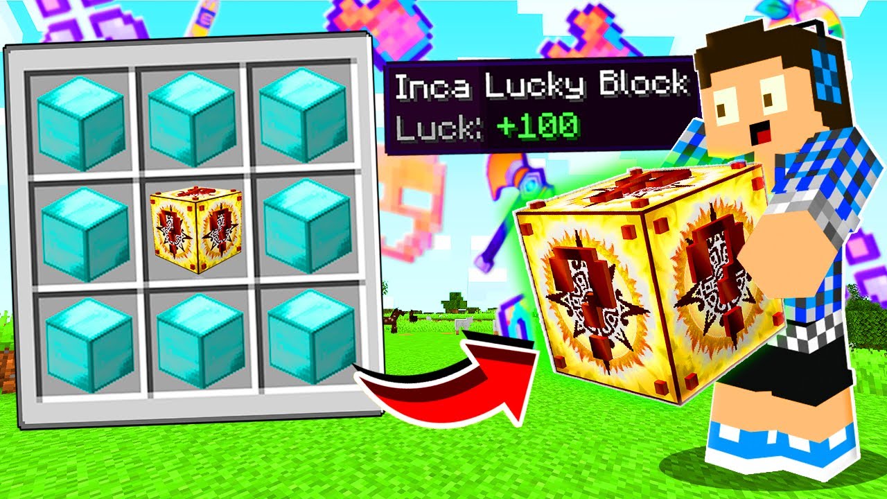 Fiz Lucky Block Inca 100 Sorte E Ganhei Itens Overpowers No Minecraft