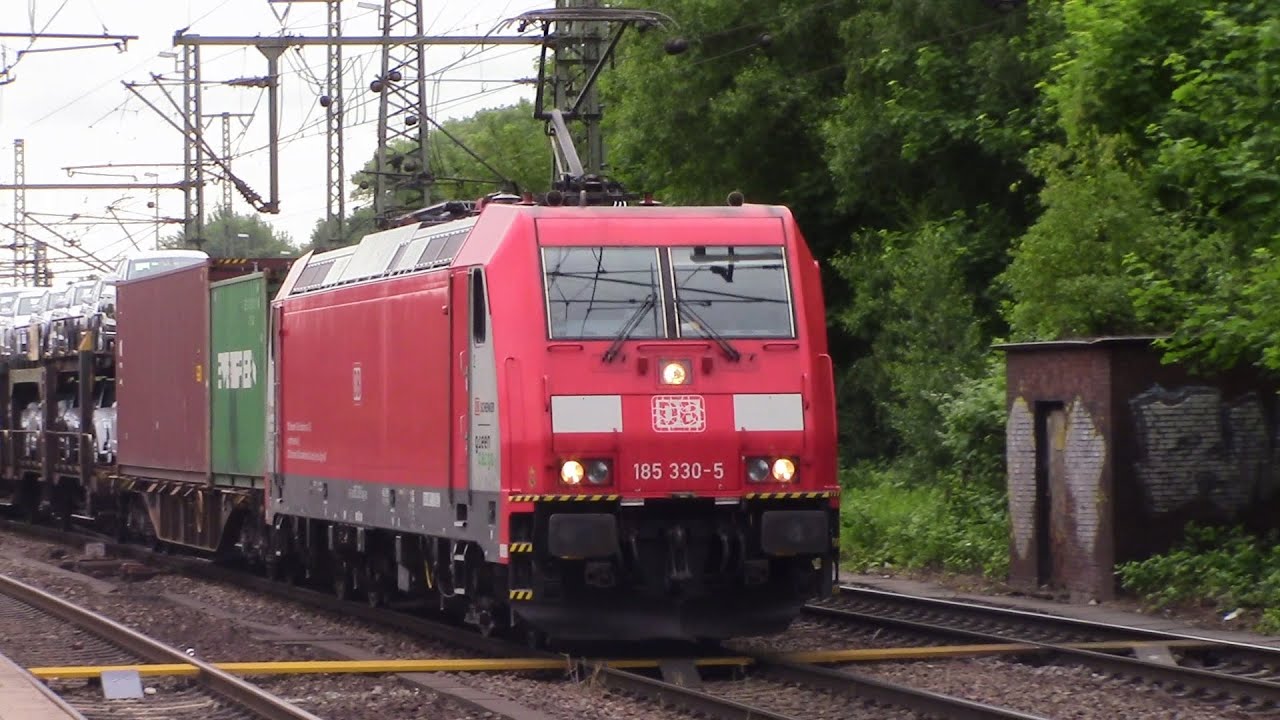 DB Mixed Freight Train at Hamburg - Harburg, Germany (Train 13 of 21 ...