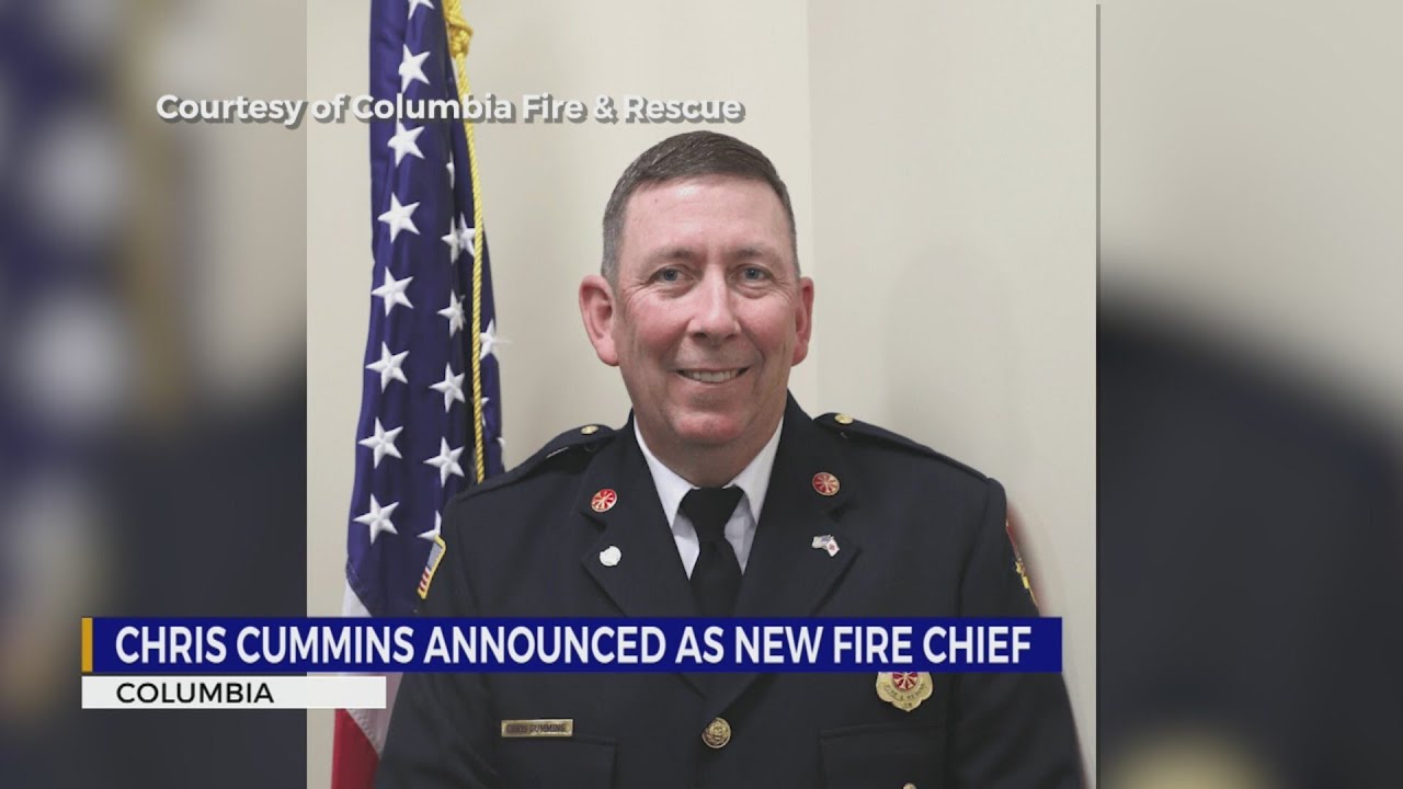 Chris Cummins announced as new fire chief in Columbia - YouTube