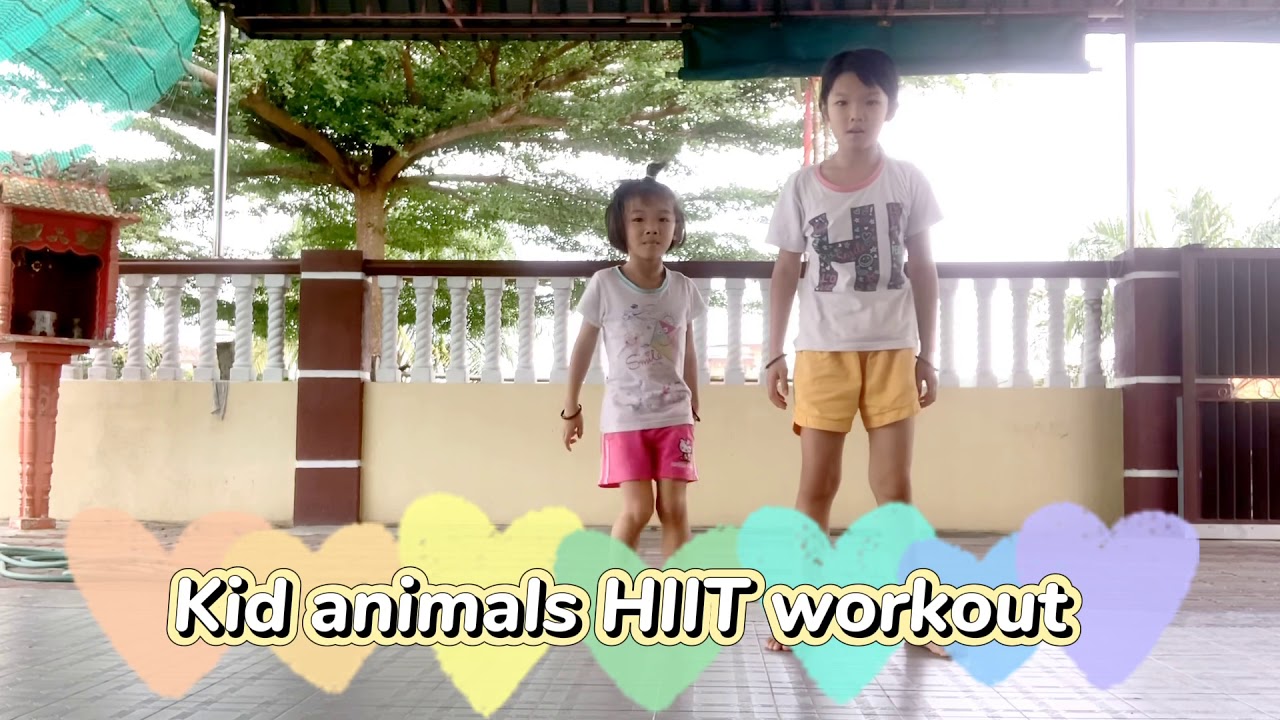 Kid Animals HIIT workout (beginner) 4分钟 初级版 小孩简易Tabata（动物版） - YouTube