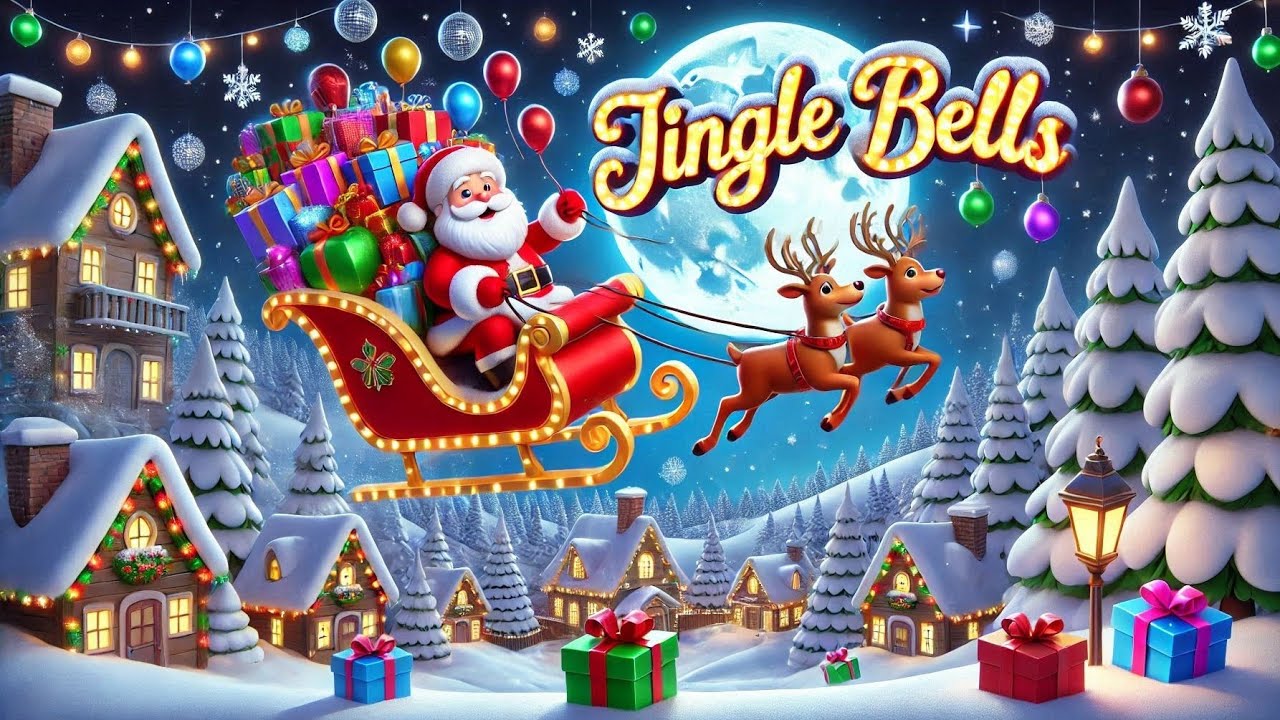 Jingle bell jingle bell | Jingle Bells Animation | Christmas Rhymes for ...