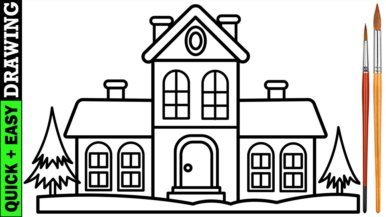 How to Draw Beautiful House || Learning to draw || Easy House Drawing ...