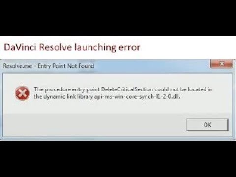 How to run DaVinci Resolve on Windows 7 and 8? The procedure entry ...