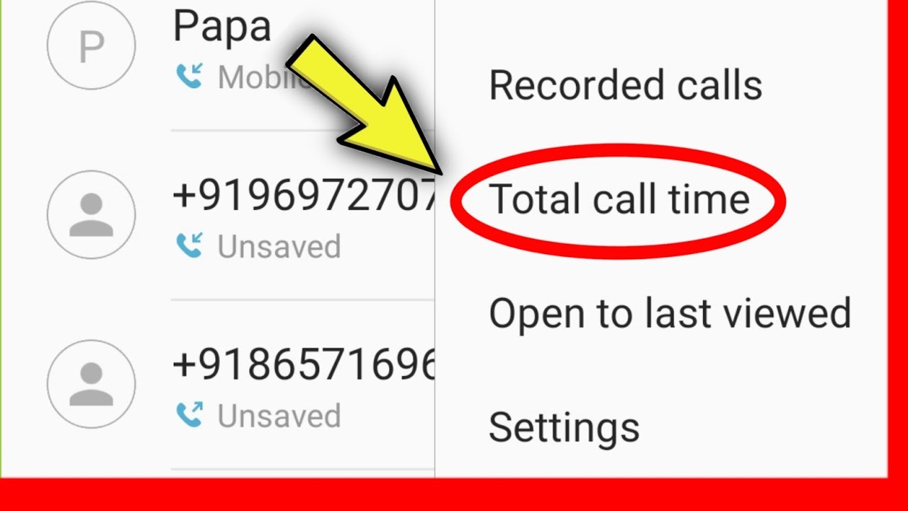 Samsung Phone || Total Call Time | All call | Voice call | Video call ...