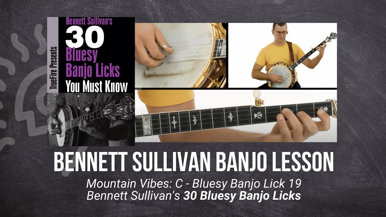 🎸 Bennett Sullivan Banjo Lesson - Mountain Vibes: C - Bluesy Banjo Lick ...