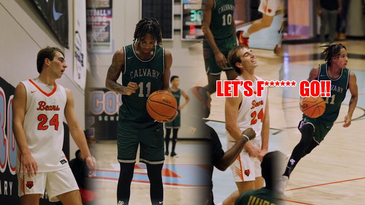 Unknown gaurd goes at 5 STAR SOHPMORE TYRONE JAMISON JR!!??Catholic vs Calvary Baptist - YouTube