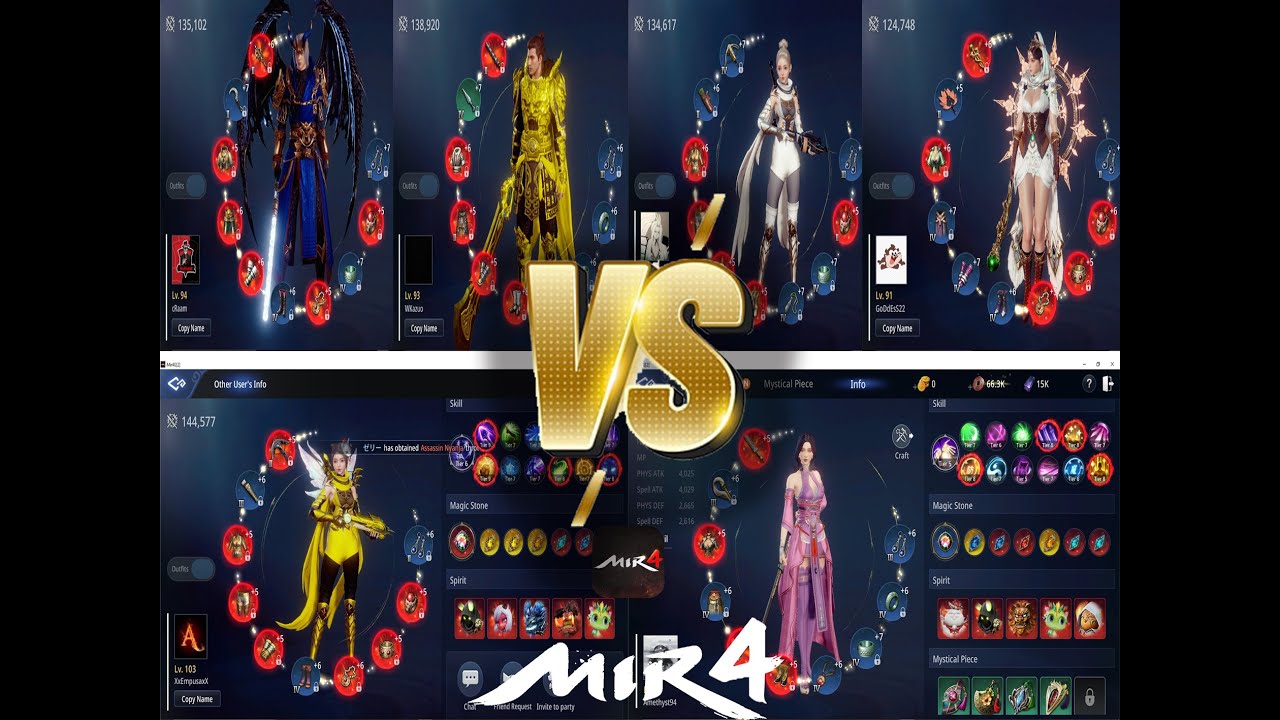Mir4 Funny 2 VS 4 ( 250k+ vs 550k+ CP Total ) F2P MIR4 JOURNEY - YouTube