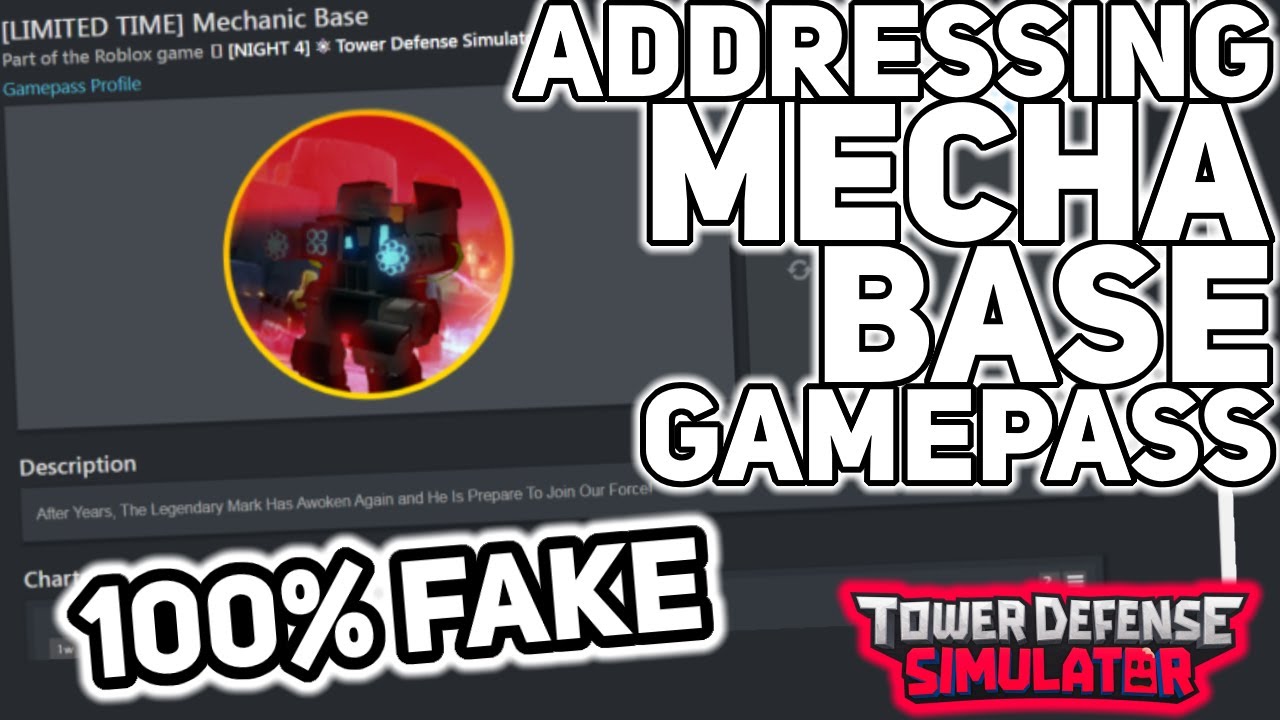 The Mecha Base Gamepass - Tower Defense Simulator - YouTube