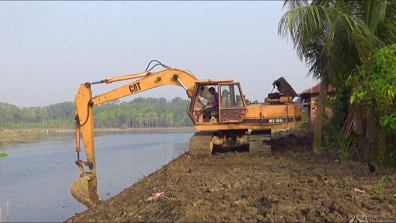 CAT MS180 Hydraulic Excavator | 20m Long Reach Boom | River Slope ...